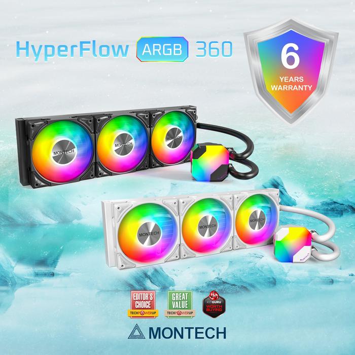 Jual MONTECH HYPERFLOW 360 ARGB 360MM LIQUID CPU COOLER HITAM/PUTIH - Putih - Kota Bandung ...