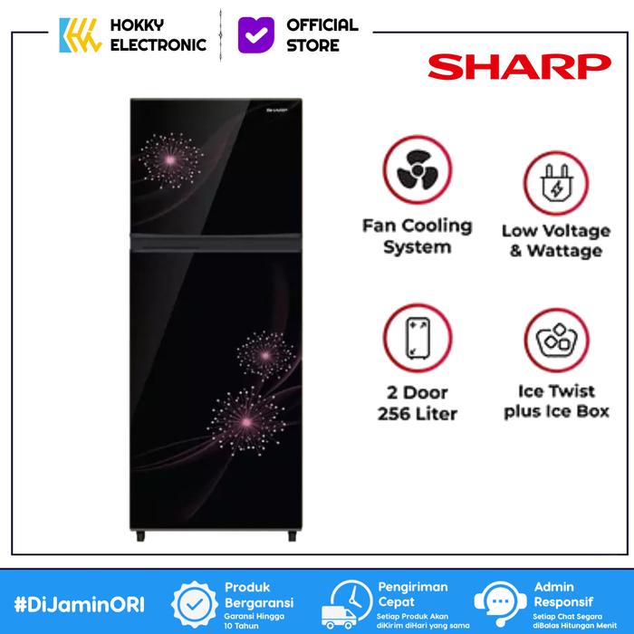 Promo KULKAS SHARP SJ 317 MG DB LEMARI ES 2 PINTU SHARP SJ317MGDB 256L ...