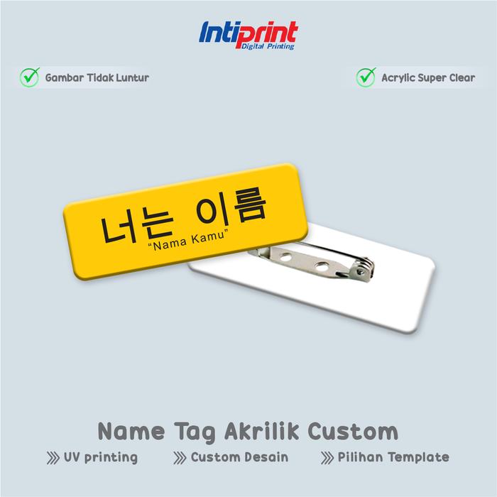 Jual Name Tag Hangeul Custom / Pin Penti Papan Nama / Nametag Akrilik ...