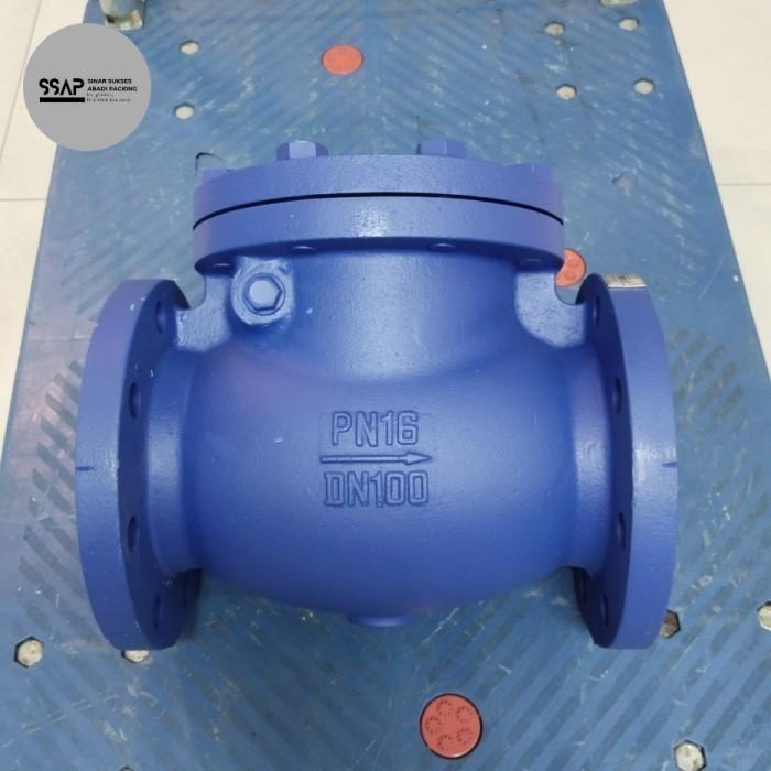 Jual Swing Check Valve PN16 Cast Iron ukuran 4" ( inch ) / DN100 Swing ...