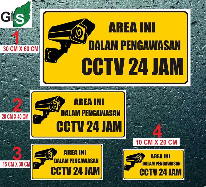 Jual Stiker Vinyl Rambu CCTV / Area ini Dalam Pengawasan CCTV 24 Jam ...