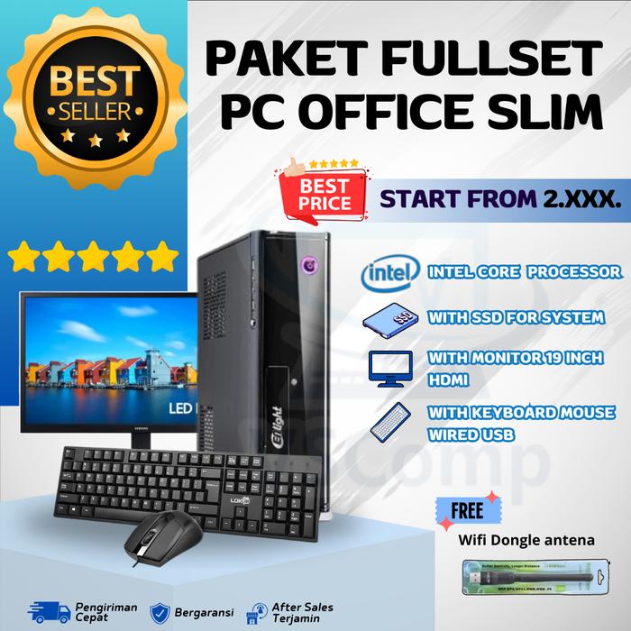 Jual PC Rakitan Fullset Office - Core i5 8GB SSD 256GB + Monitor 19 ...