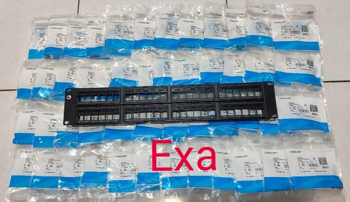Jual AMP Patch panel 48 Port Cat6 / cat 6 Loaded 2U Commscope Original ...
