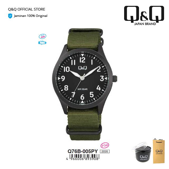Jual Q&Q QnQ QQ Jam Tangan Arloji Pria Fashion Analog Nilon Nylon - Q76 Q76B Water Resist 5 BAR ...