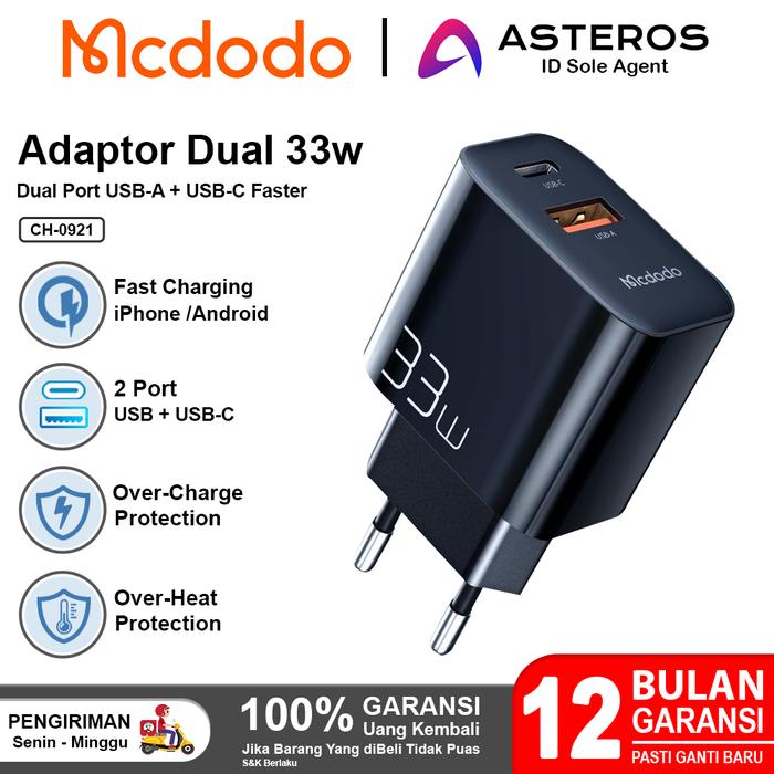 Promo MCDODO Kapala Charger Samsung PD Type C FAST Charging 25w -47w Max - CH-0921 33W - Jakarta ...
