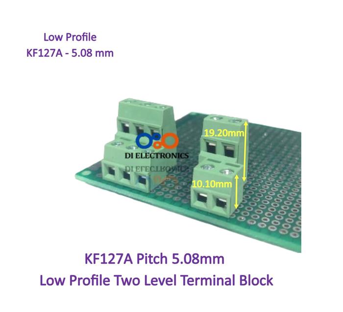Jual KF127A Dual Row PCB Screw Terminal Block Pitch 5.08mm Double ...
