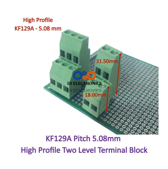 Jual KF129A Dual Row PCB Screw Terminal Block Pitch 5.08mm Double ...