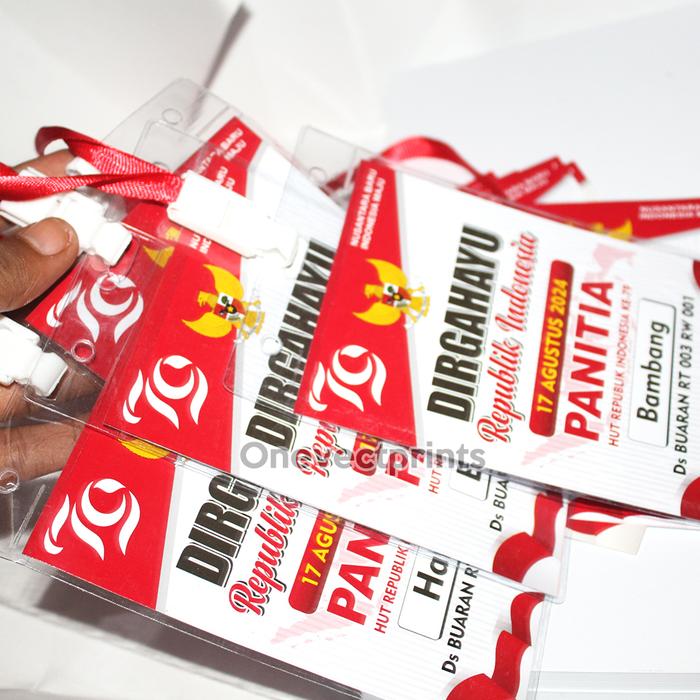 Jual name tag panitia 17 agustusan , name tag // id card panitia agustusan - TANPA FOTO, B4 (10 ...