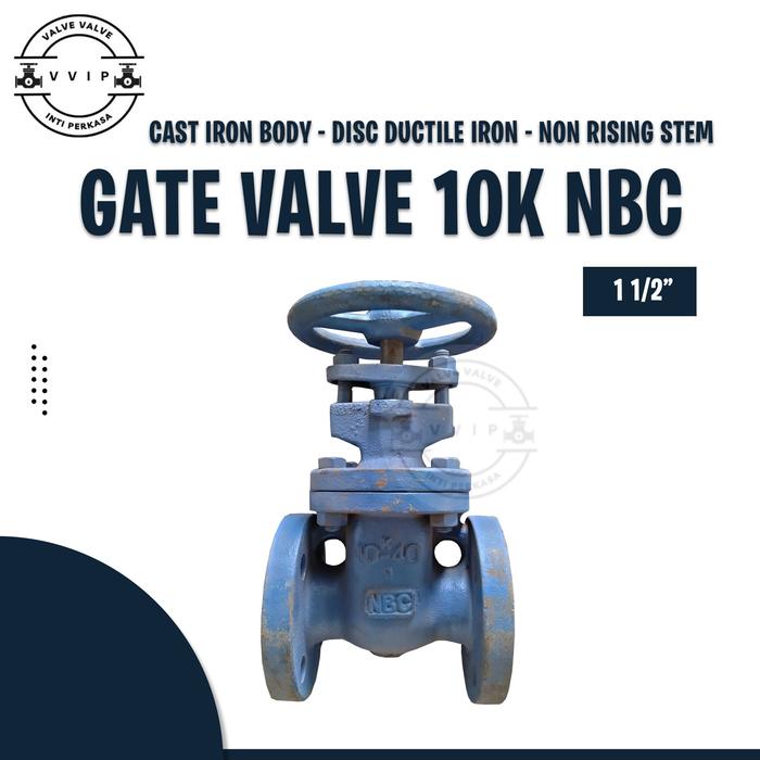 Jual GATE VALVE FLANGE JIS 10K "NBC" CAST IRON BODY, DISC DUCTILE IRON ...