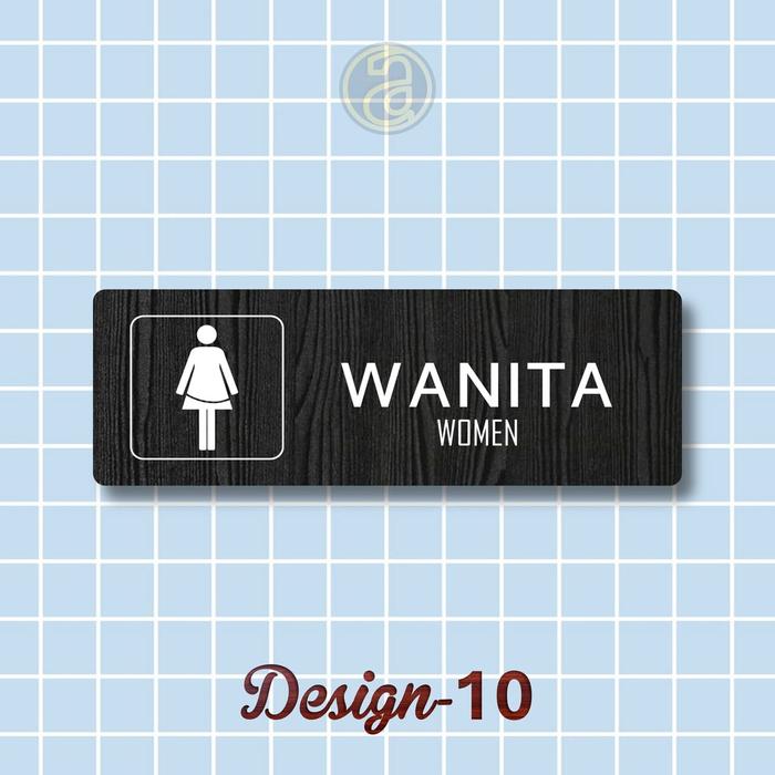Jual Papan Rambu Tulisan Toilet Akrilik 10x30 cm - Sign Aesthetic ...
