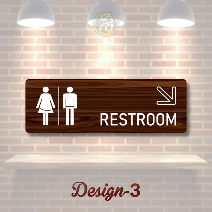 Promo Restroom Akrilik Sign Board 10x30cm Papan Tanda Petunjuk Arah ...