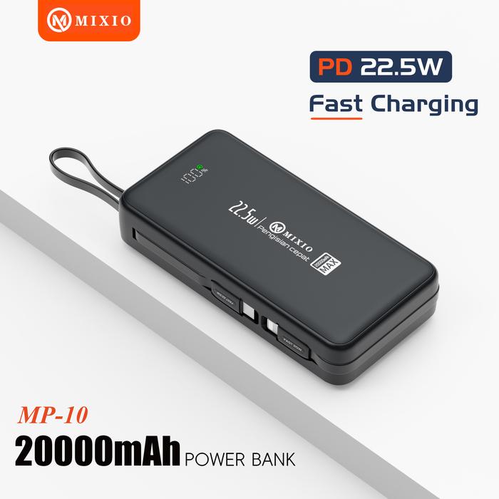 Promo MIXIO MP-10 20000mAh Powerbank 22.5W With Kabel Fast Charging ...