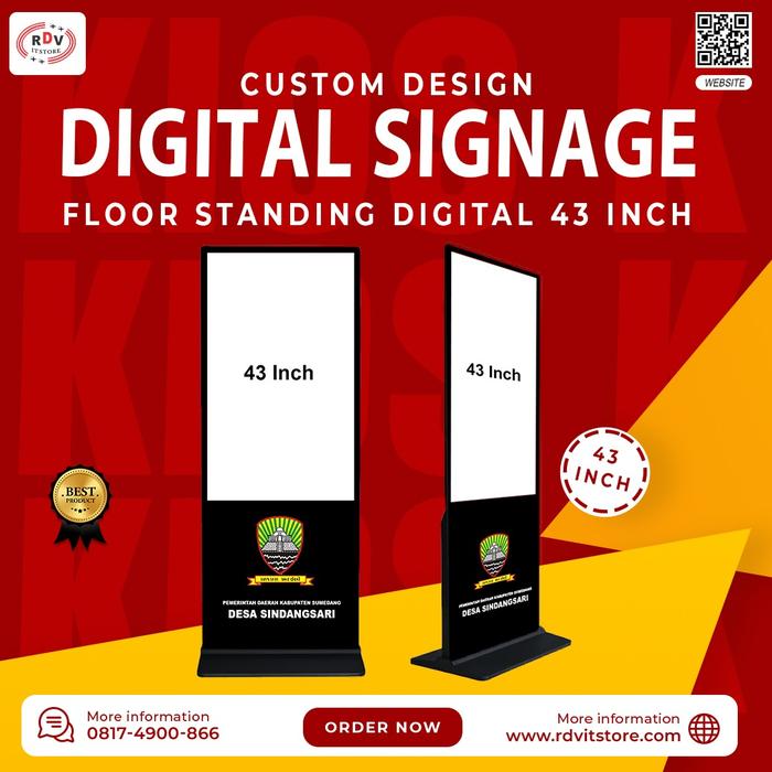 Jual Digital Signage Floor Standing 43 Inch Display Custom Design ...