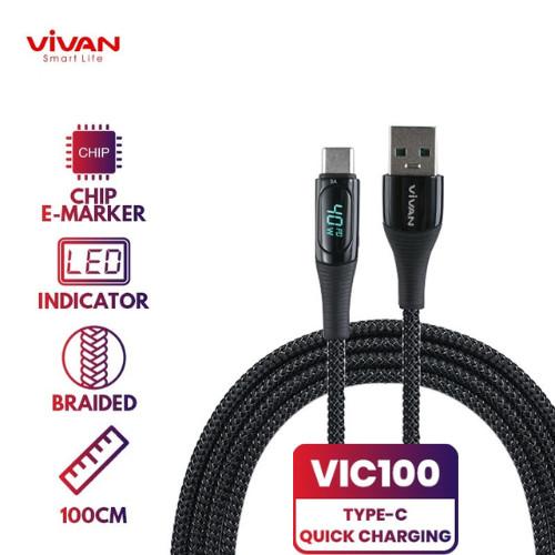 Jual VIVAN VIC Kabel Data Type-C USB 40W 5A 100cm 1M Tipe C Smart ...