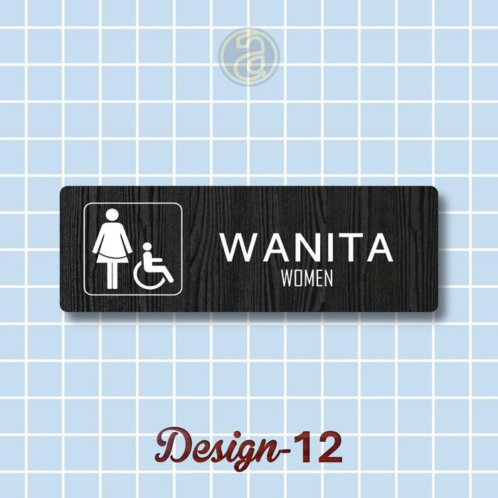 Jual Papan Rambu Tulisan Toilet Akrilik 10x30 cm - Sign Aesthetic ...