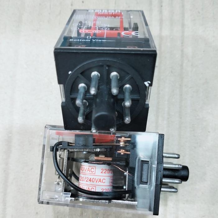 Jual relay Omron original mk2p 12vdc, 24vdc,220vac 8kaki 10A set socket/relay Omron - 220vac ...