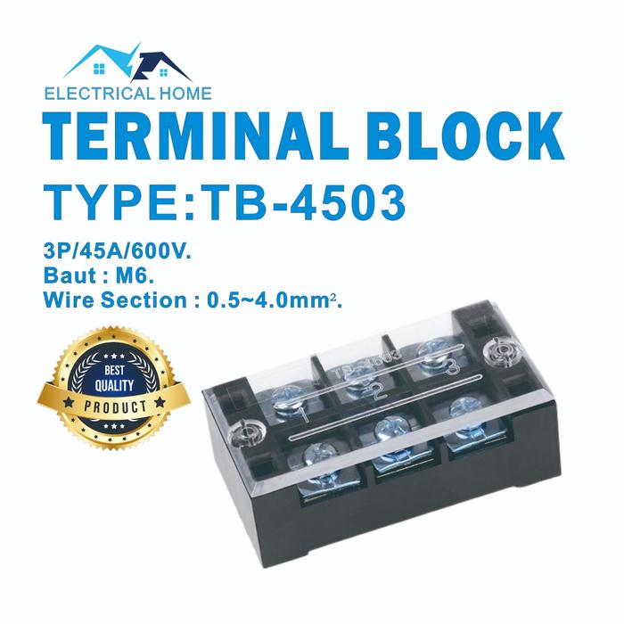 Jual TERMINAL BLOCK TB 4503 (45A 3Pole) - Kota Surabaya - Electrical ...