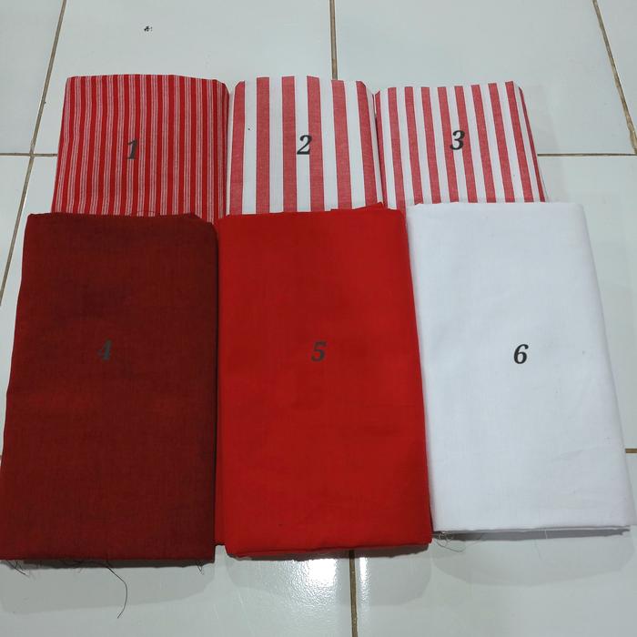 Jual Kain Tenun Lurik Garis Asri ATBM Lurik Garis Polos Merah Putih ...