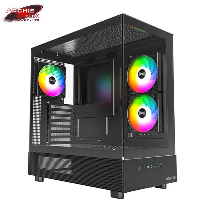 Jual Casing MONTECH XR ATX Include 3 fan - Black - Black - Kota ...