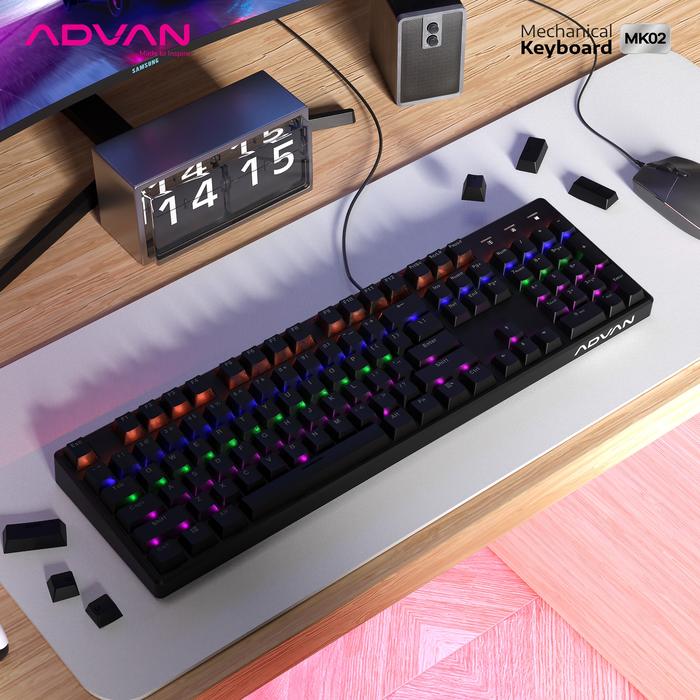 Promo Mechanical Keyboard ADVAN MK02 Gaming Keyboard TKL RGB Backlit ...