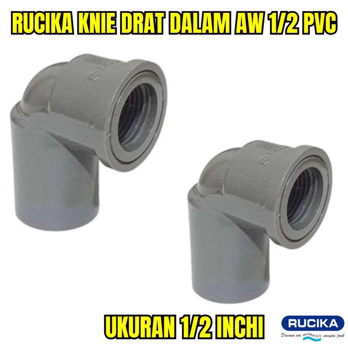 Jual Sambungan Knee Bengkok Keni Bengkokan Drat Dalam PVC Paralon AW Ukuran 1/2 Inchi Original ...