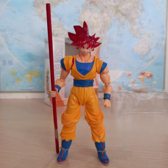 Jual SHF Custom Goku SSG Red Hair Transparan + Tongkat - Jakarta Barat ...