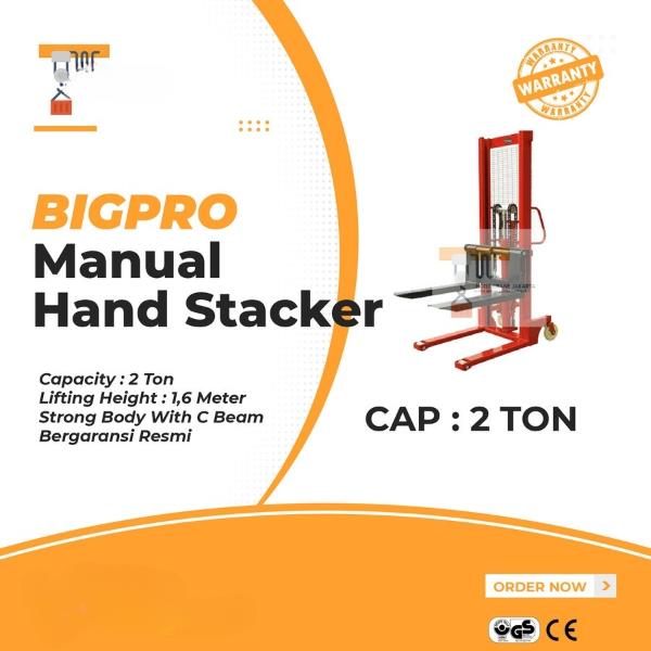 Jual Hand Stacker Manual 2 Ton / 2000 Kg BIGPro - Jakarta Barat - Herra ...