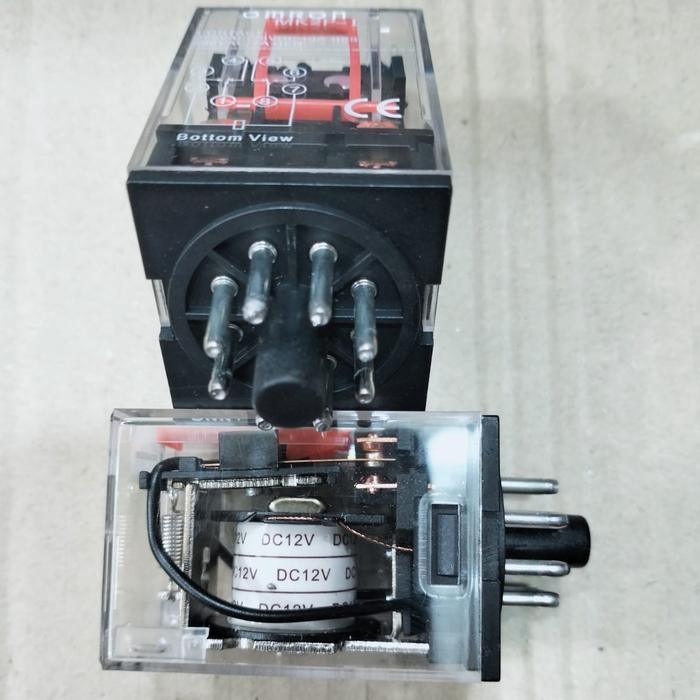 Jual relay Omron original mk2p 12vdc, 24vdc,220vac 8kaki 10A set socket/relay Omron - socket ...