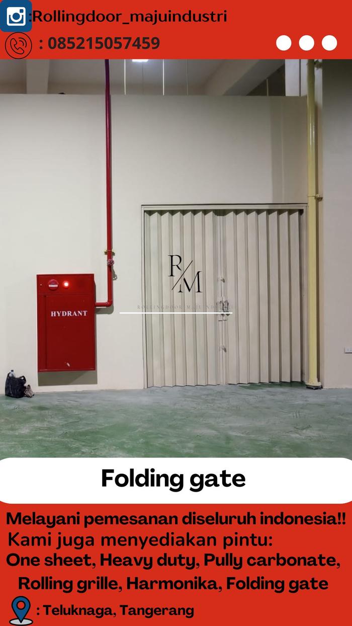 Jual Pintu folding gate, bahan baja dengan ketebalan 0,8mm bisa dipakai ...