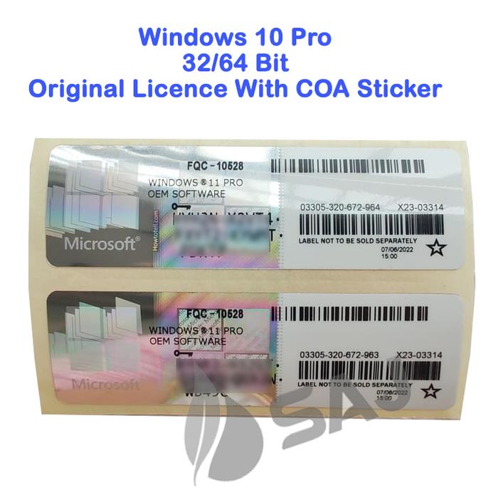 Jual Windows 10 Pro 32/64 Bit - Digital Licence With Stiker Key (COA ...