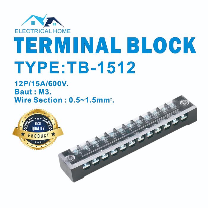 Jual TERMINAL BLOCK TB 1512 (15A 12Pole) - Kota Surabaya - Electrical ...