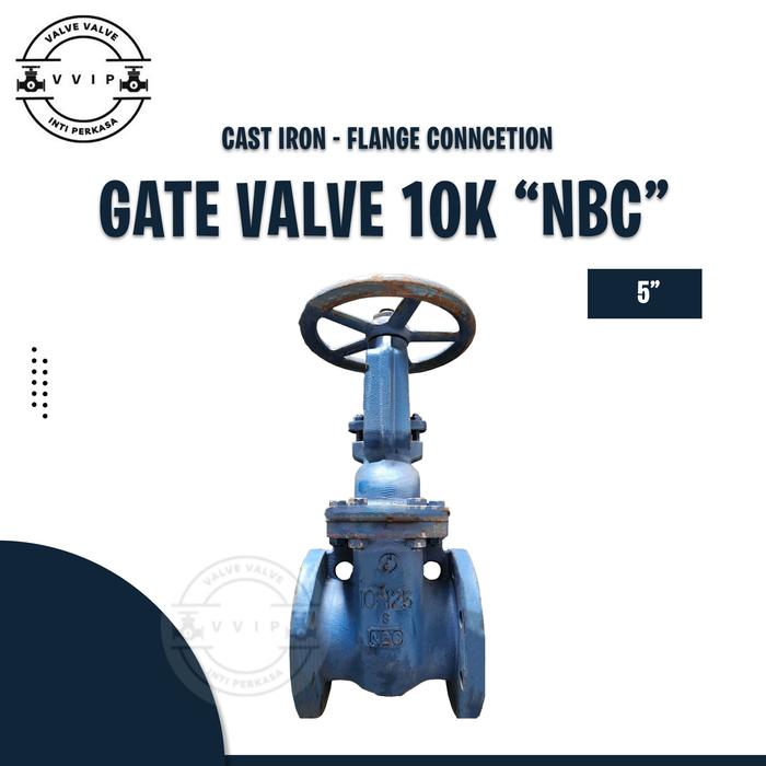 Jual GATE VALVE FLANGE JIS 10K CAST IRON CI BESI "NBC" - SIZE 5" INCH DN125 - Jakarta Pusat ...
