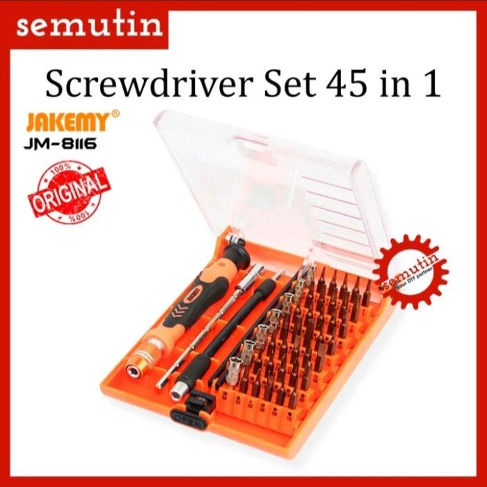 Jual Obeng Set 45 In 1 JAKEMY JM-8116 ORIGINAL / Screwdriver HP Laptop ...