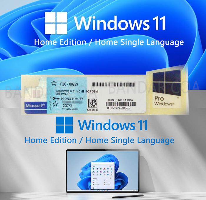Jual Windows 11 Home 32/64 Bit - Digital Licence With Stiker Key (COA ...