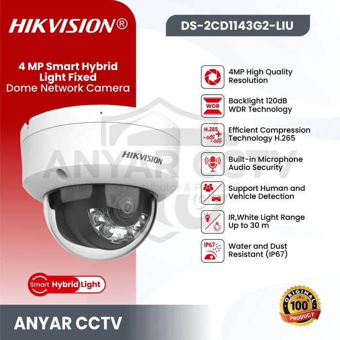 Jual HIKVISION DS-2CD1143G2-LIU 4MP Smart Dual Light + Build In Microphone - Kota Bandung ...