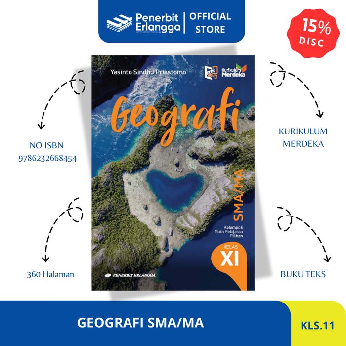 Promo BUKU GEOGRAFI SMA/MA KELAS 11 KURIKULUM MERDEKA - Jakarta Timur - Penerbit Erlangga ...