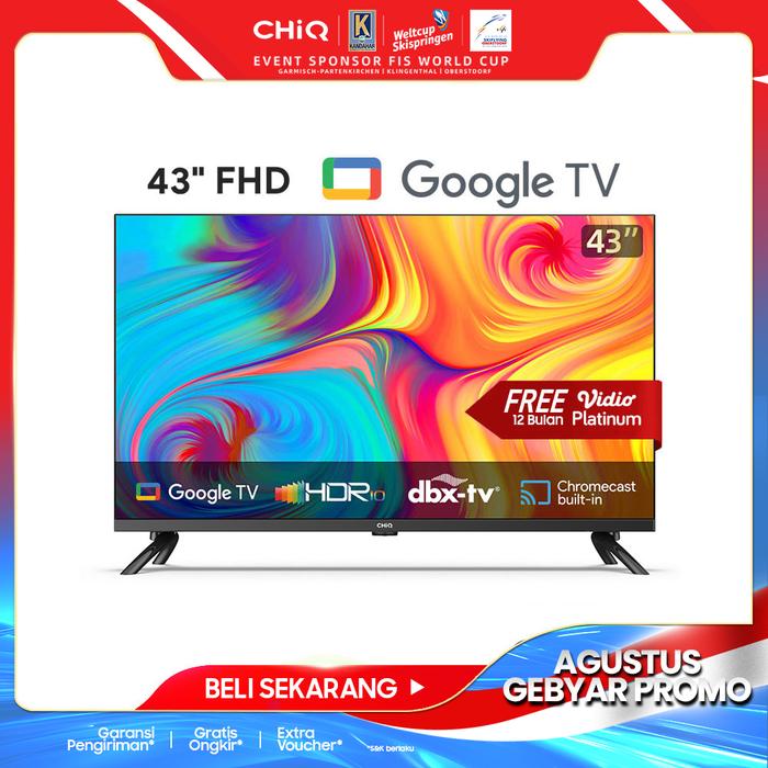 Promo Google TV CHiQ 43 inch Smart TV FHD Youtube Digital TV (L43G7P ...