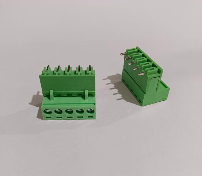 Jual Terminal blok 5 pin 5.08 mm plugable connector konektor hijau Siku ...