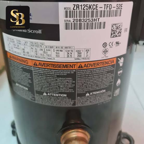 Jual Compressor Copeland Scroll ZR125KCE TFD 52E/Kompresor Copeland Scroll ZR125KCE TFD 52E ...