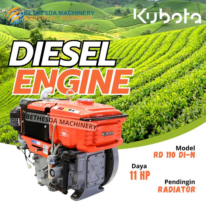 Jual Mesin Diesel Kubota 11 PK - RD 110 DI-N Radiator Diesel 11 HP ...