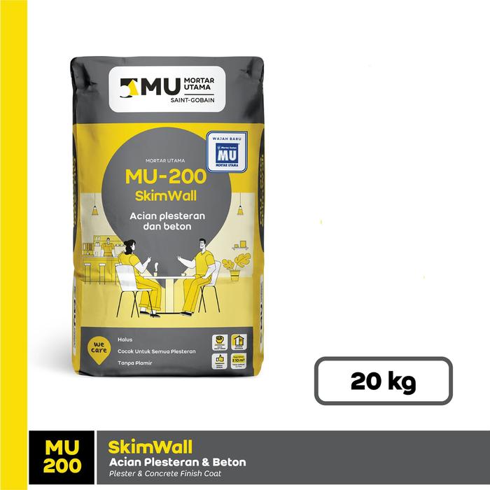 Promo Mortar Utama MU-200 SkimWall Acian Plester dan Beton 20Kg - 1 Sak ...