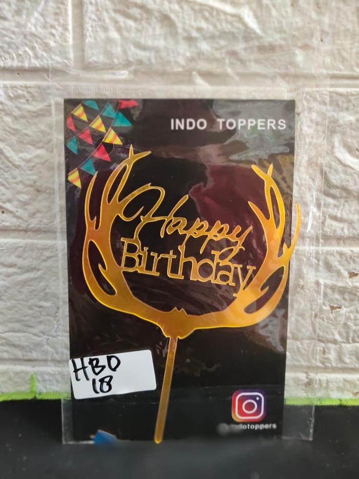 Jual TOPPER PLAIN HAPPY BIRTHDAY / TOPPER CAKE - HBD 18 - Kota Bekasi ...