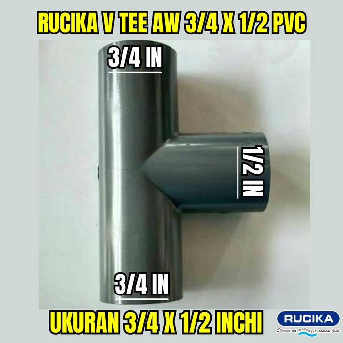 Jual Pipa Penyambung TEE AW Ukuran 3/4 X 1/2 Inchi PVC Paralon Saluran ...
