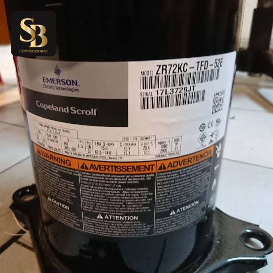 Jual Compressor Copeland Scroll ZR72KC TFD 52E/Kompresor Copeland Scroll ZR72KC TFD 52E/Copeland ...