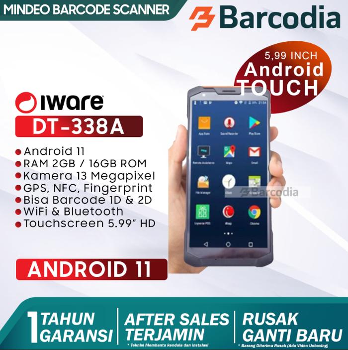 Promo PDT Android Handheld 2D Barcode Scanner - Iware Z DT338A Mindeo ...