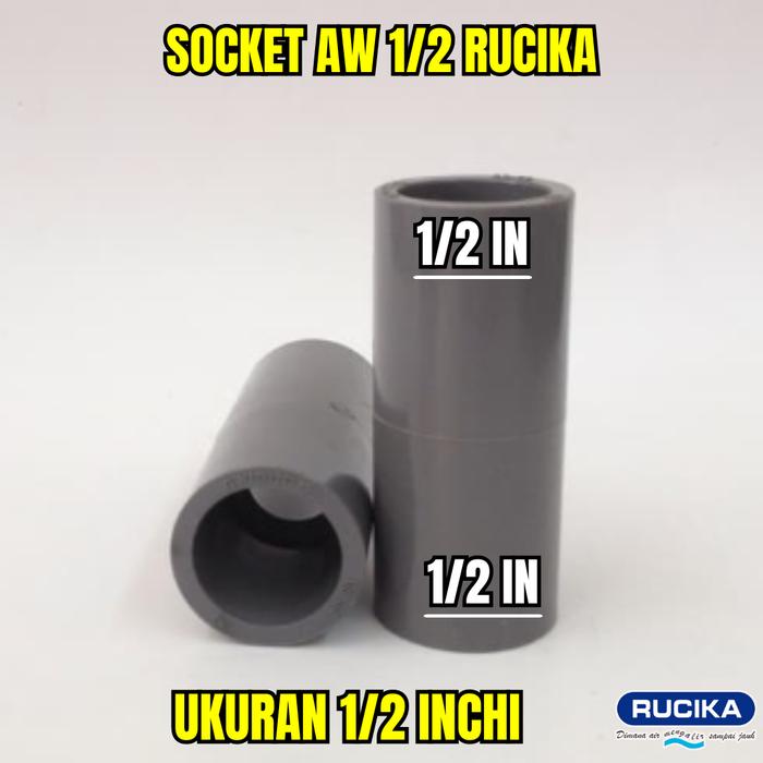 Jual Sambungan Pipa Socket AW Ukuran 1/2 Inchi PVC Paralon Saluran Air ...