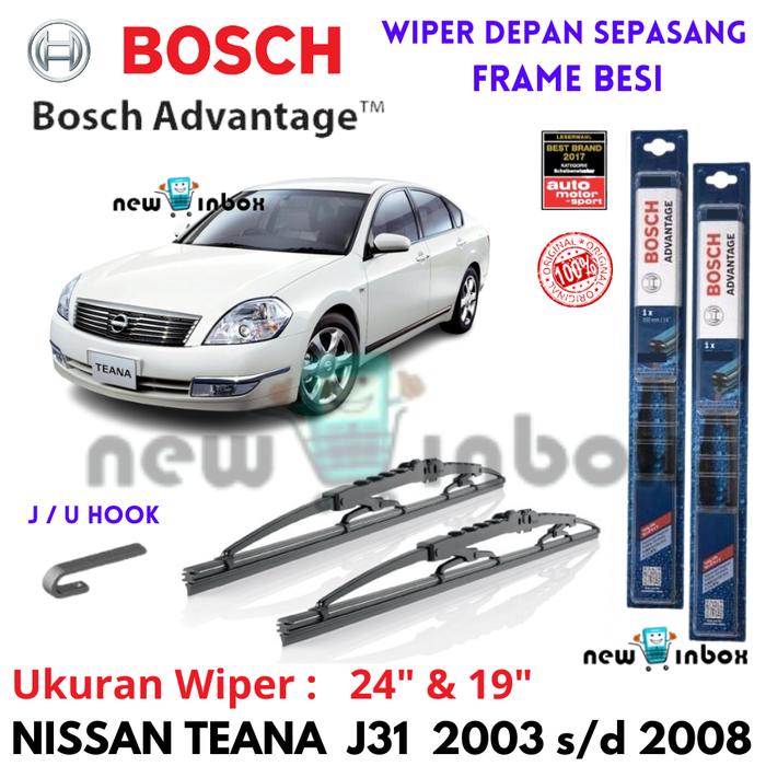 Jual Wiper Depan Mobil NISSAN TEANA J31 2003-2008 Sepasang BOSCH ADVANTAGE 24" & 19" ORIGINAL ...