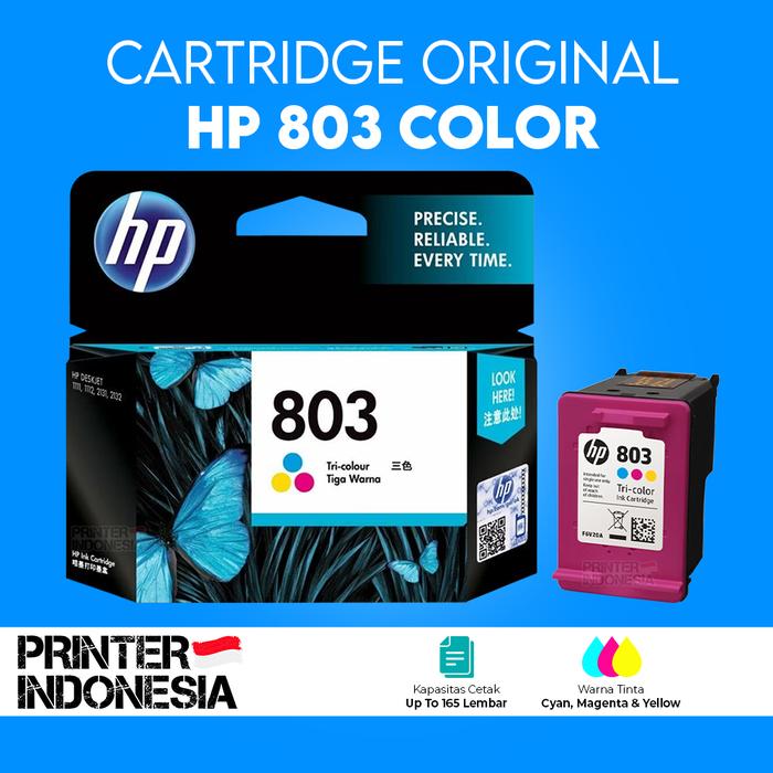 Jual Cartridge Tinta 803 Printer HP Original Color (F6V20AA) Black ...