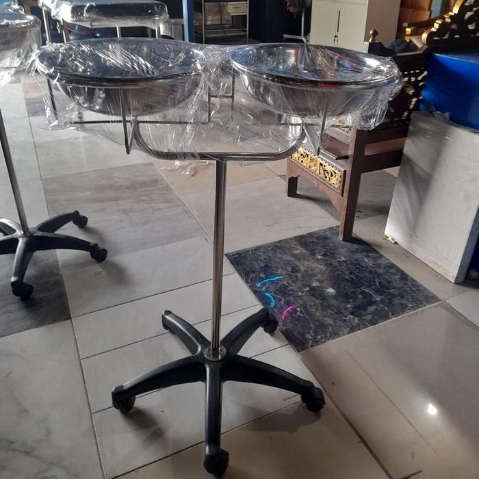 Jual Troli Waskom Stainless kaki ABS | Double Waskom Stainless Kaki ...