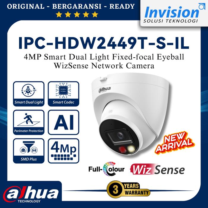 Jual Dahua IPC-HDW2449T-S-IL 4MP Audio Slot microSD Smart Dual Light ...